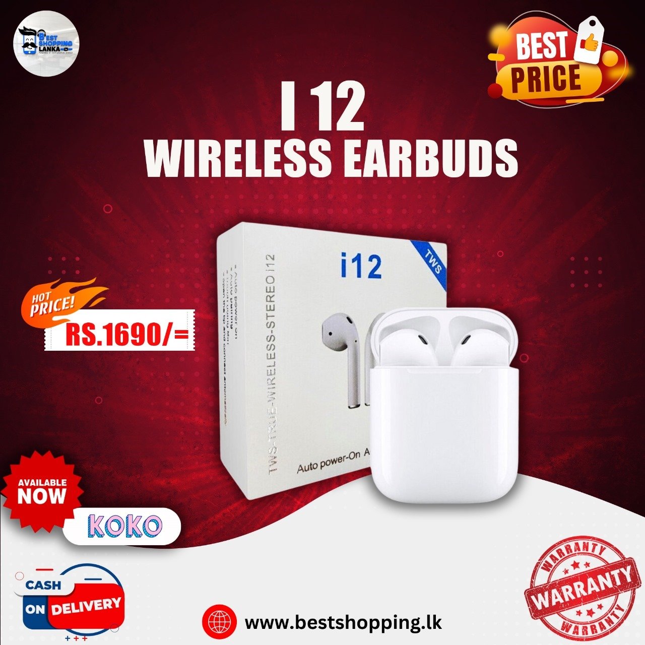 i12 True Wireless Earbuds – Best Shopping.lk