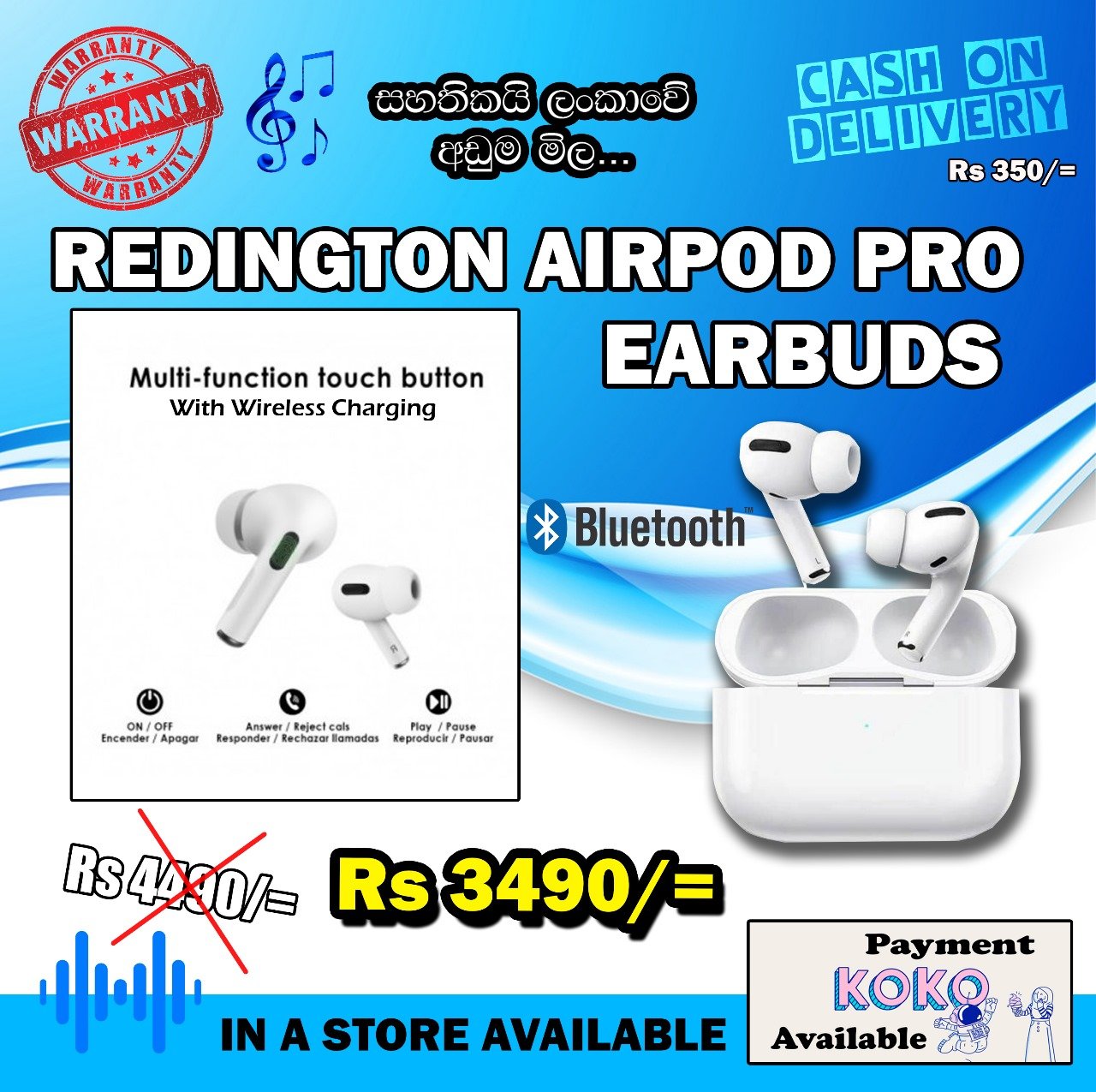 Redington Airpods pro ear buds – Best Shopping.lk